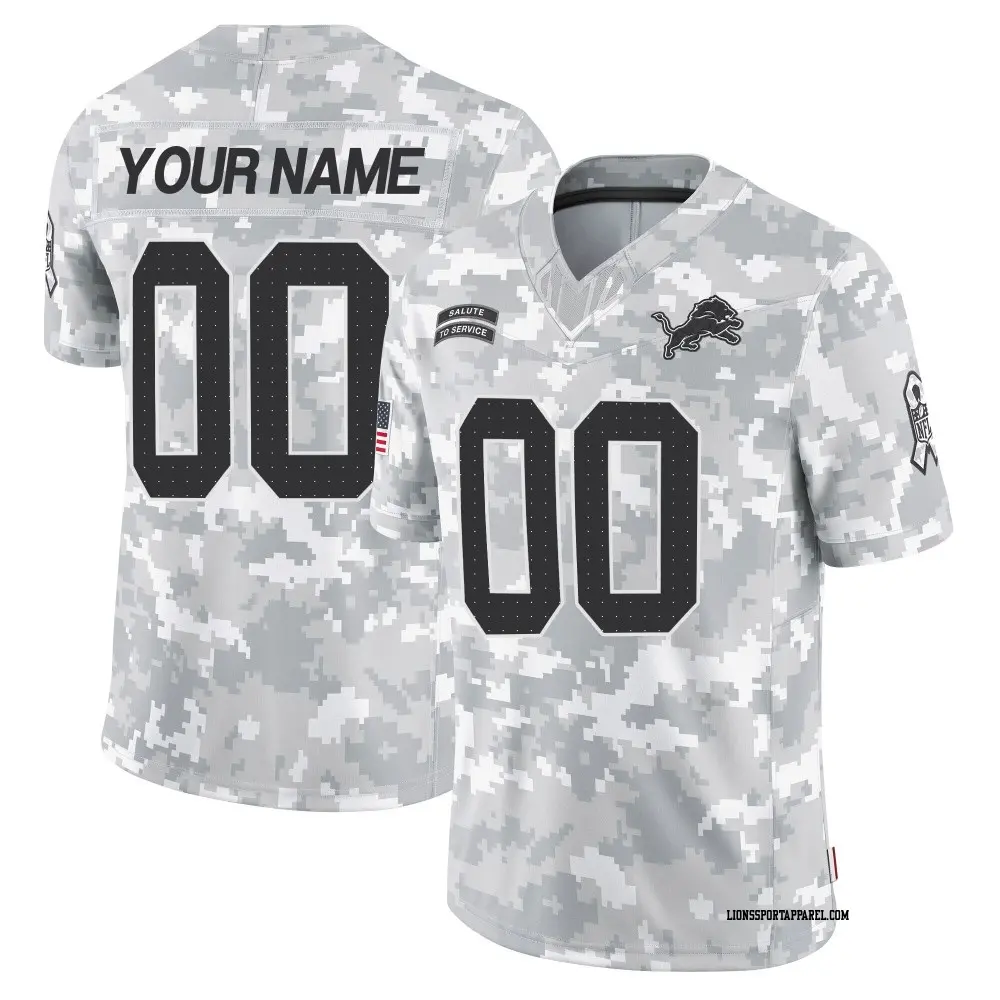Limited Arctic Camo Men's Custom Detroit Lions 2024 Salute to Service ...