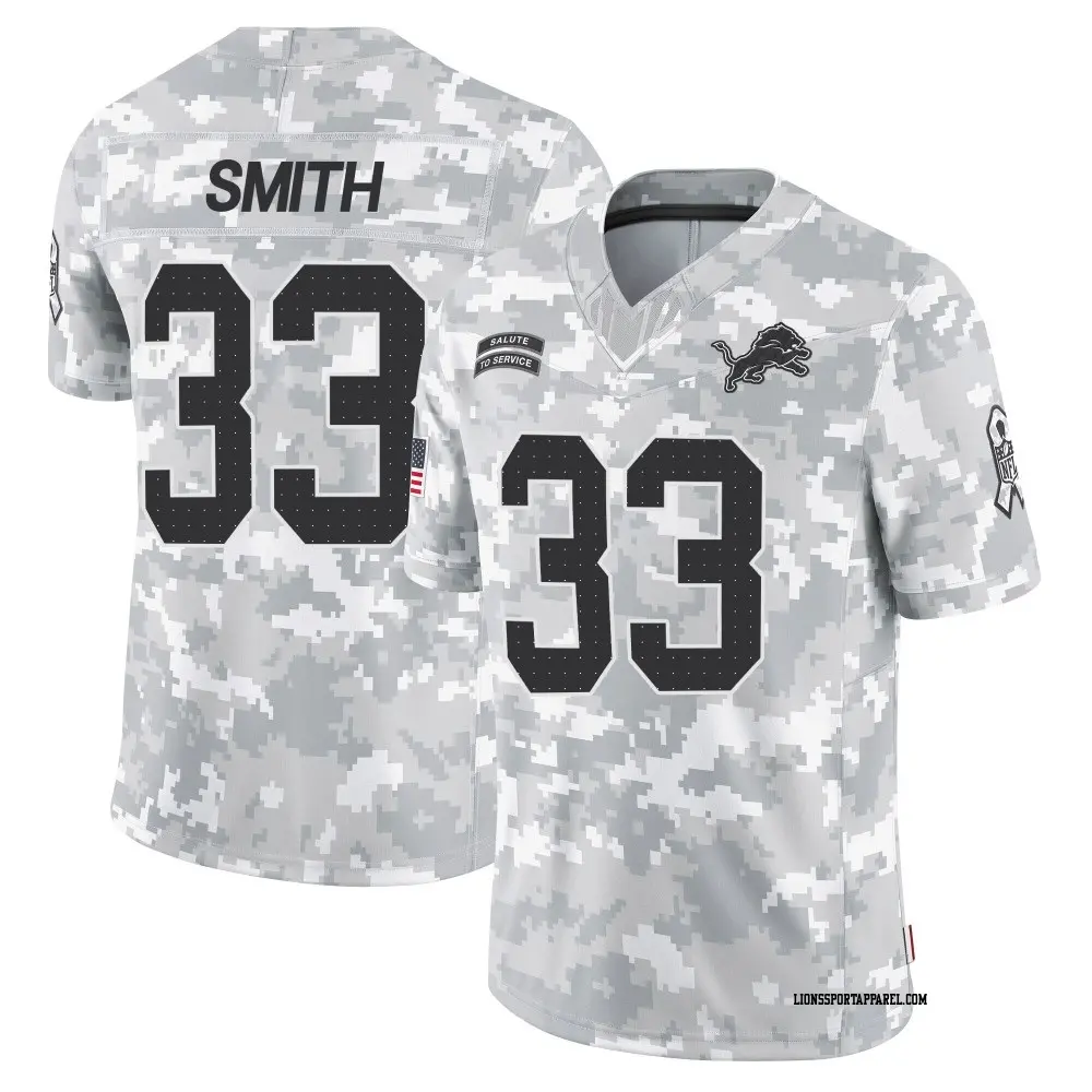 Limited Arctic Camo Youth Rodney Smith Detroit Lions 2024 Salute to ...