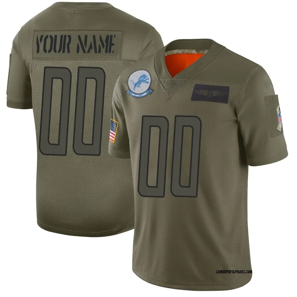 Limited Camo Men's Custom Detroit Lions 2019 Salute to Service Jersey ...